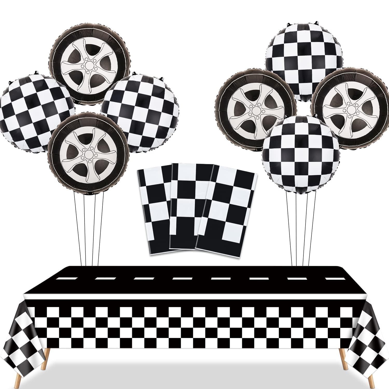 Buy PIXHOTUL Race Car Party Decorations - 3 Pcs Checkered Race Track ...