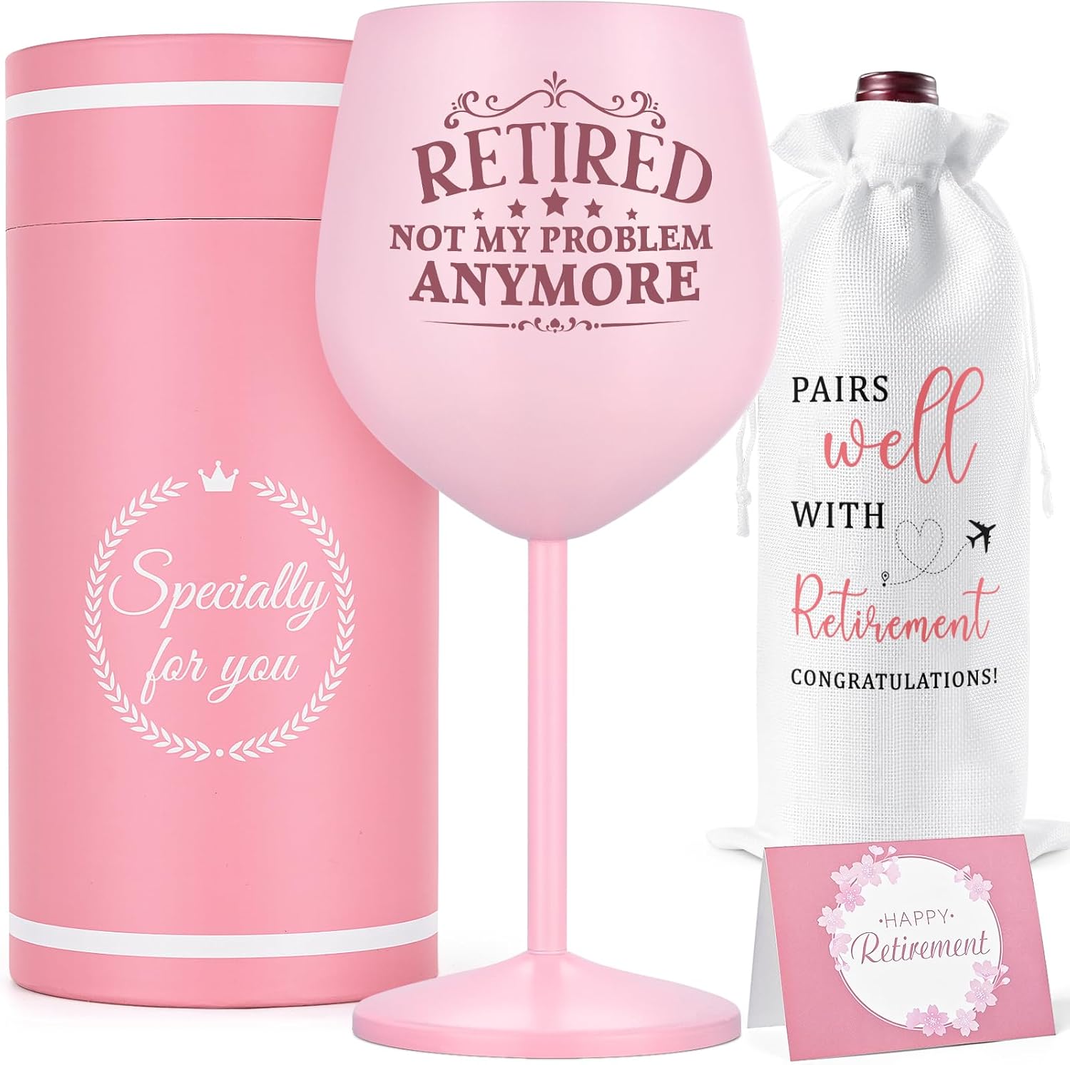 Amazon.com | Gtmileo Retirement Gifts For Woman, Retirement Wine Glass ...