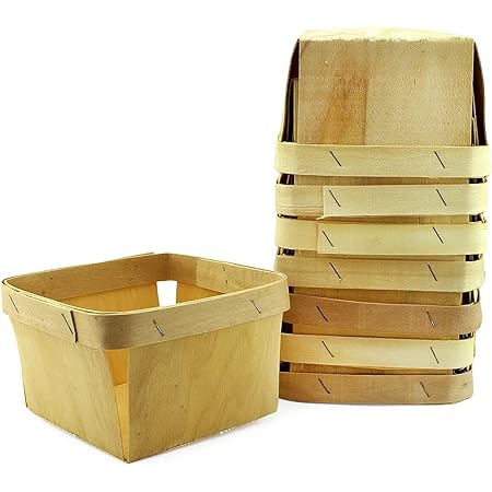 Amazon.com: One Pint Wooden Berry Baskets (10 Pack); for Picking Fruit ...