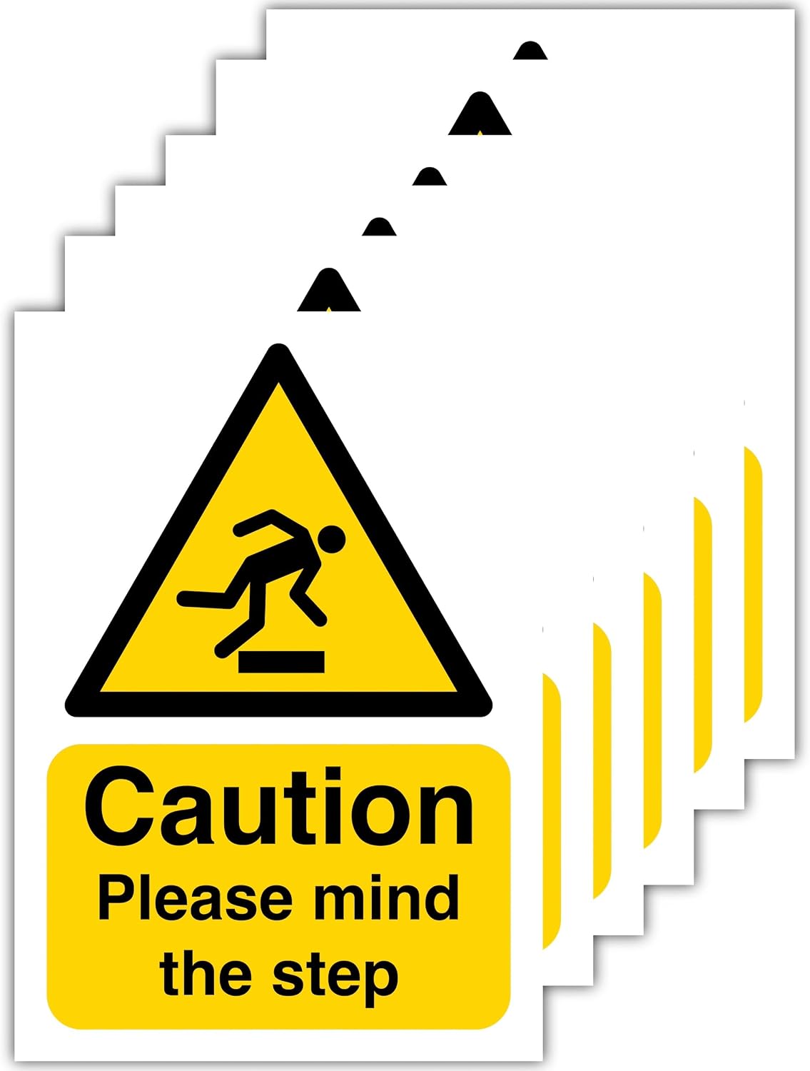 6 PCS 14,8 cm x 21 cm Caution Mind The Step Sign Self Adhesive ...