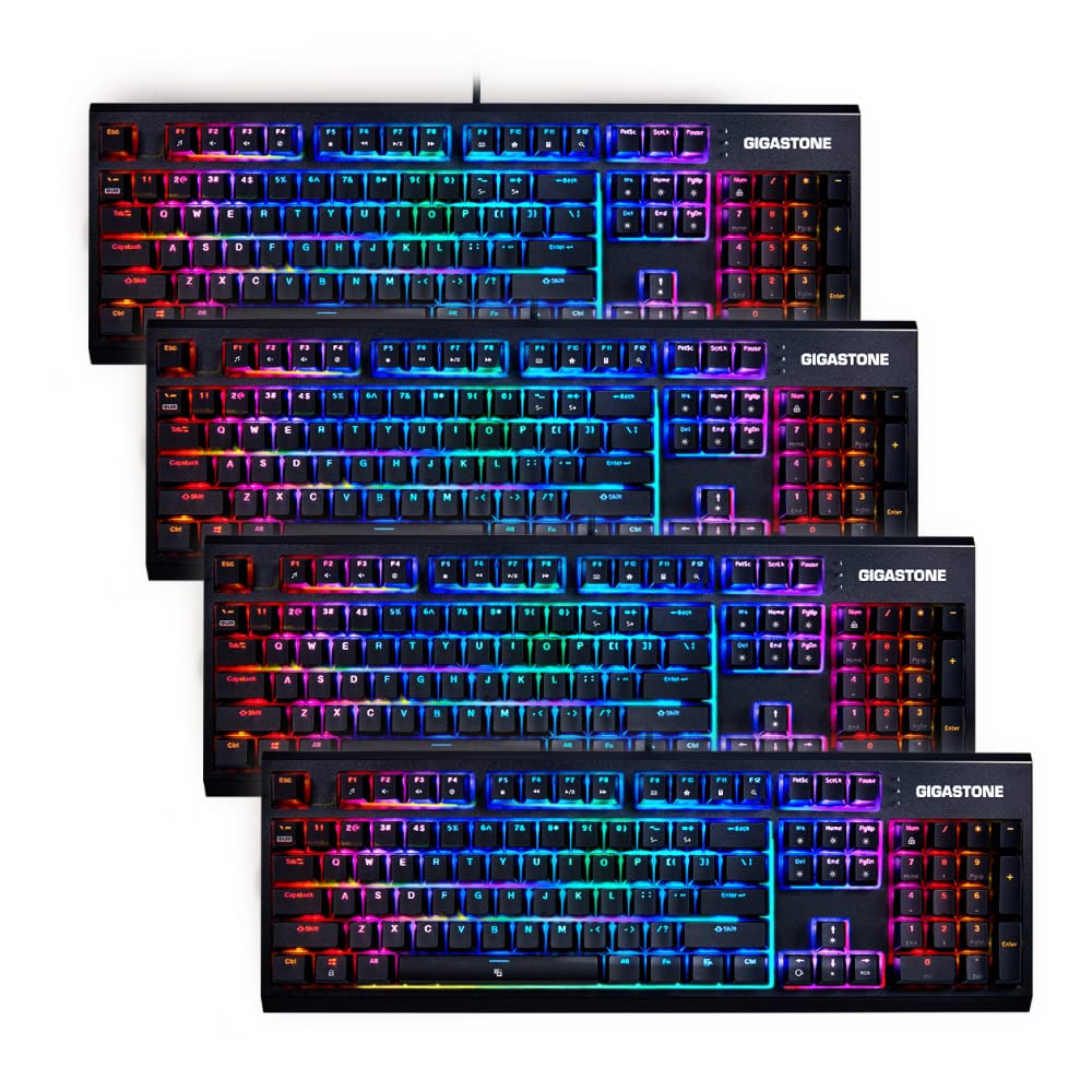 Amazon.com: Gigastone 4 Pack GK-12 Mechanical Keyboard, Tactile Brown ...