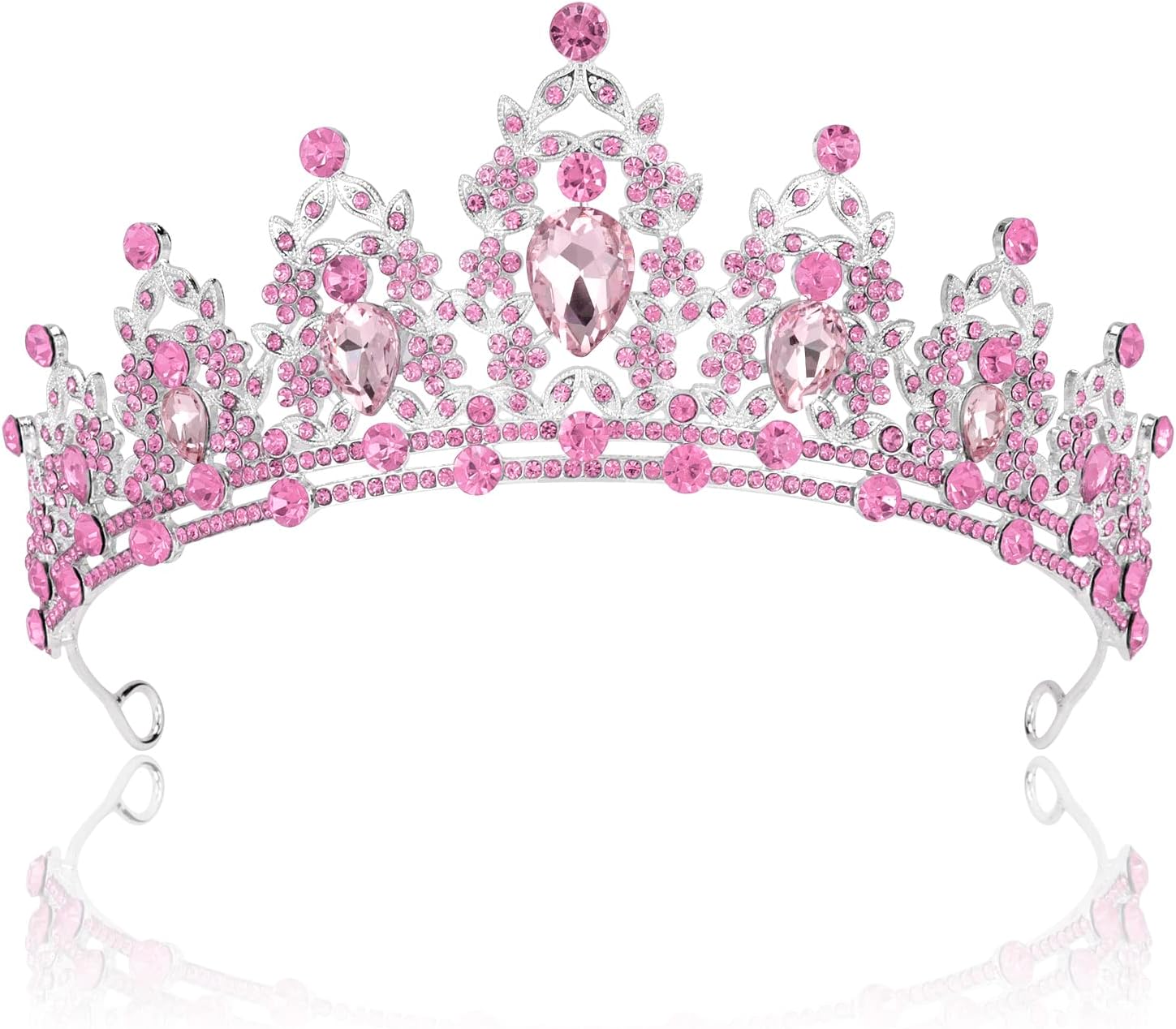 Amazon.com: SuPoo Pink Crystal Princess Tiaras for Women - Birthday ...