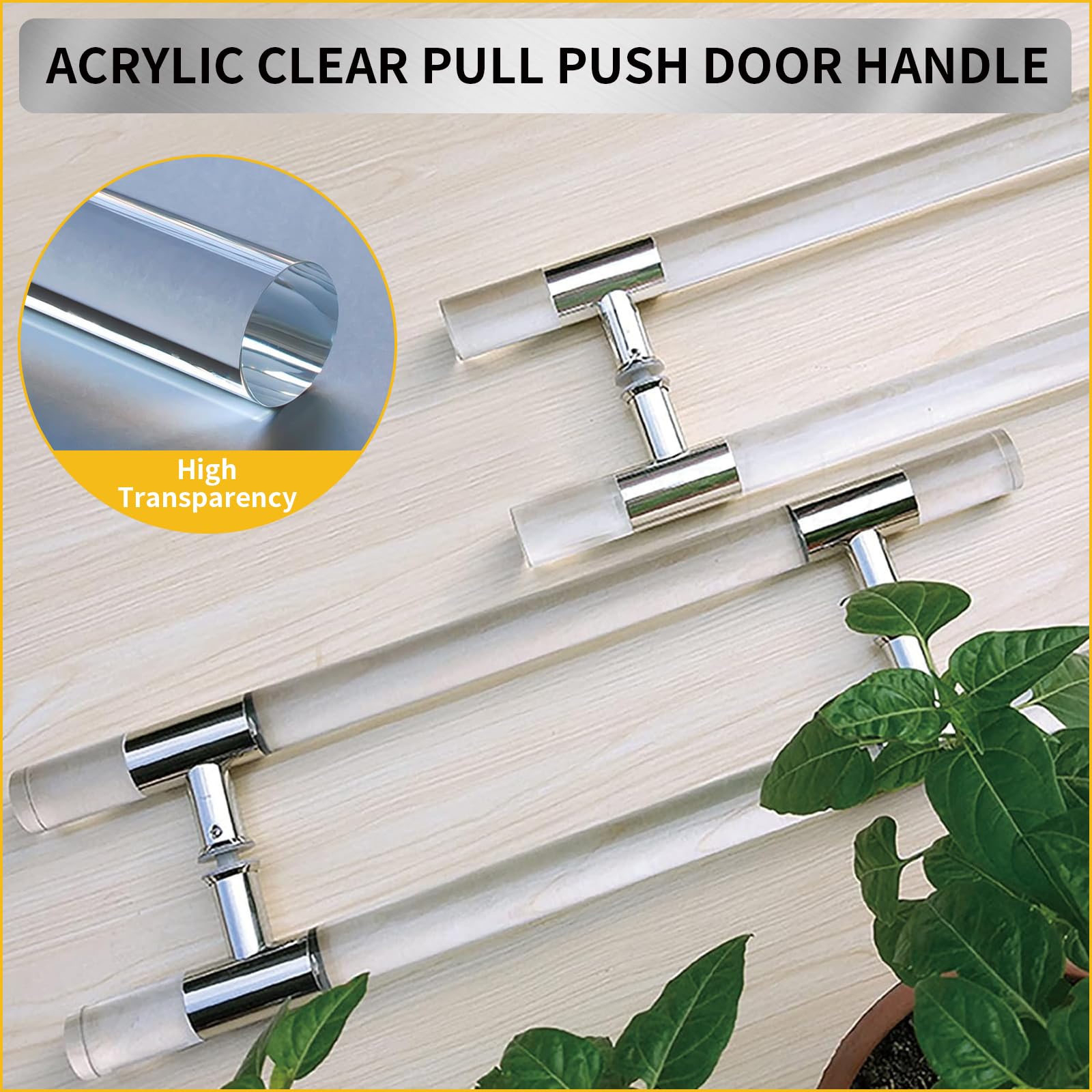 Snapklik.com : Yeezoo 36INCH Acrylic Clear Push Pull Door Handle ...