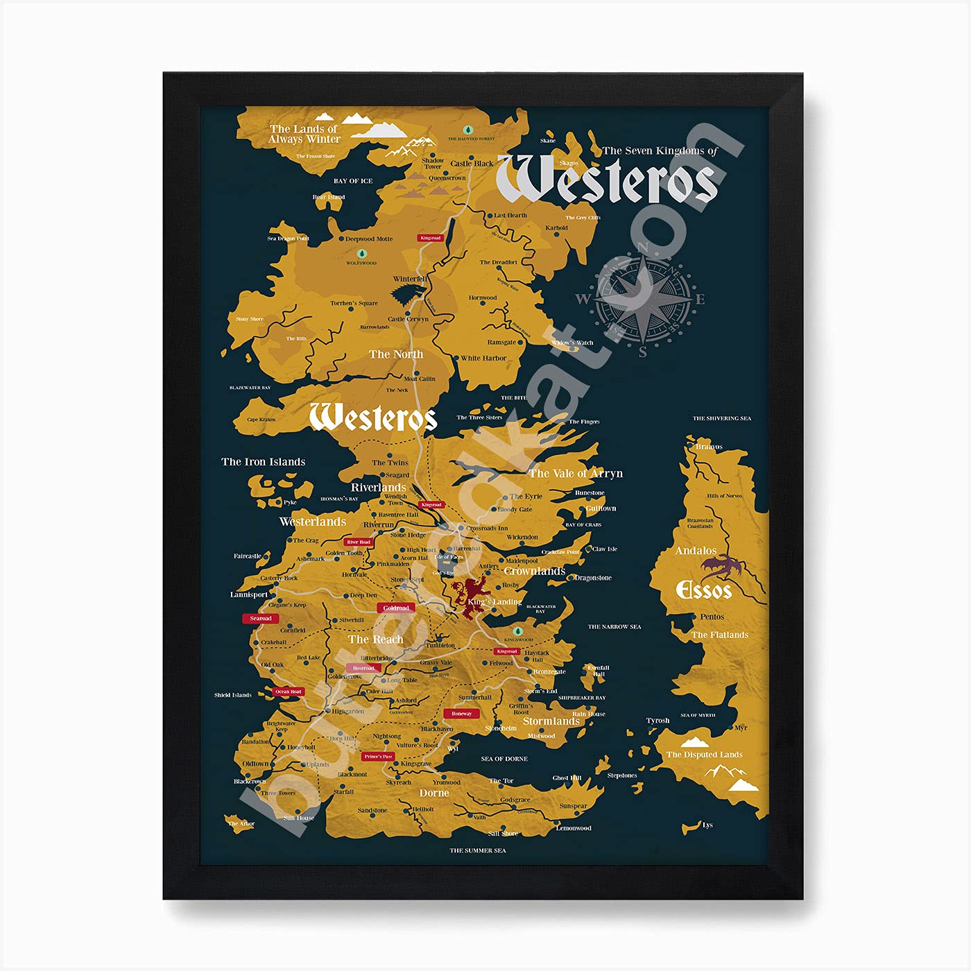 Game Of Thrones Map Seven Kingdoms
