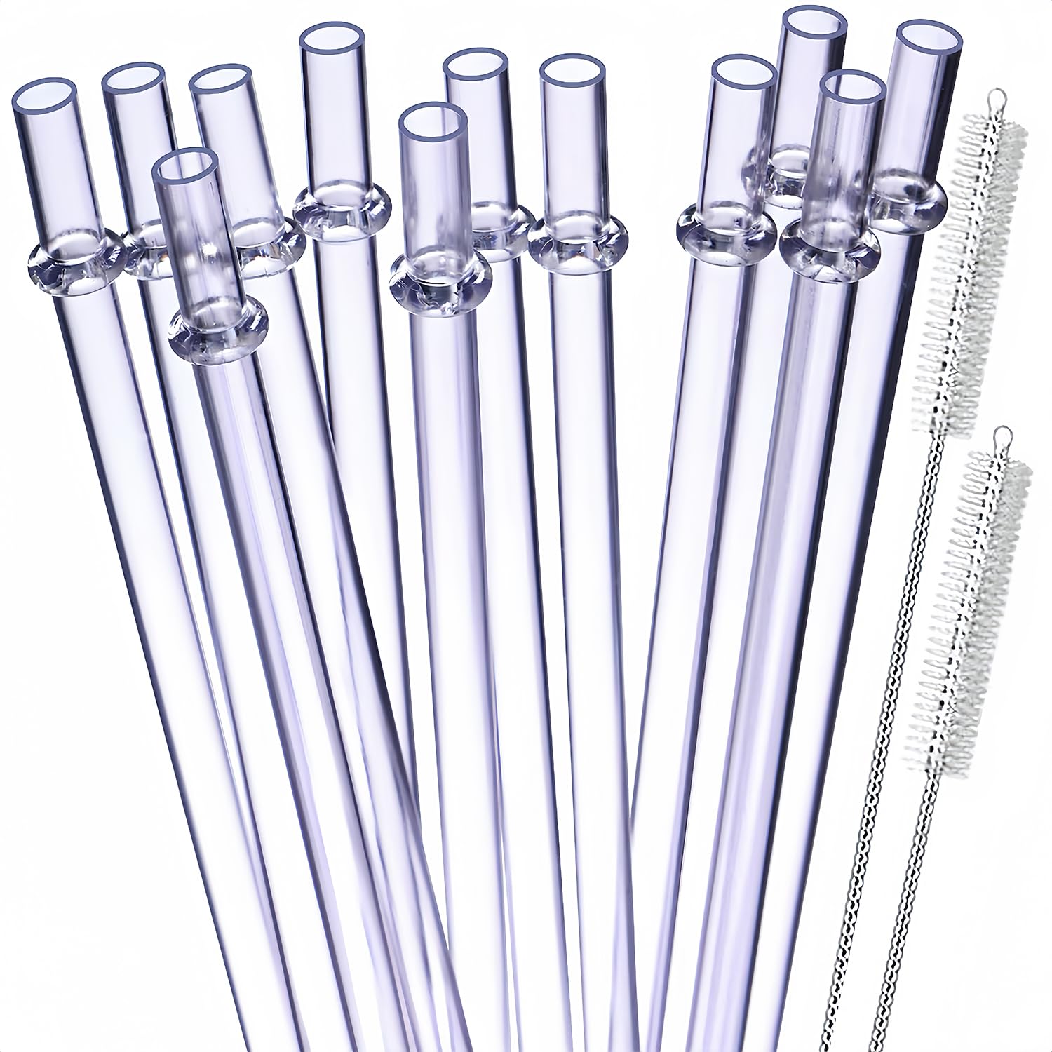 Amazon.com: Reusable Long Hard Plastic Drinking Straws, Transparent ...