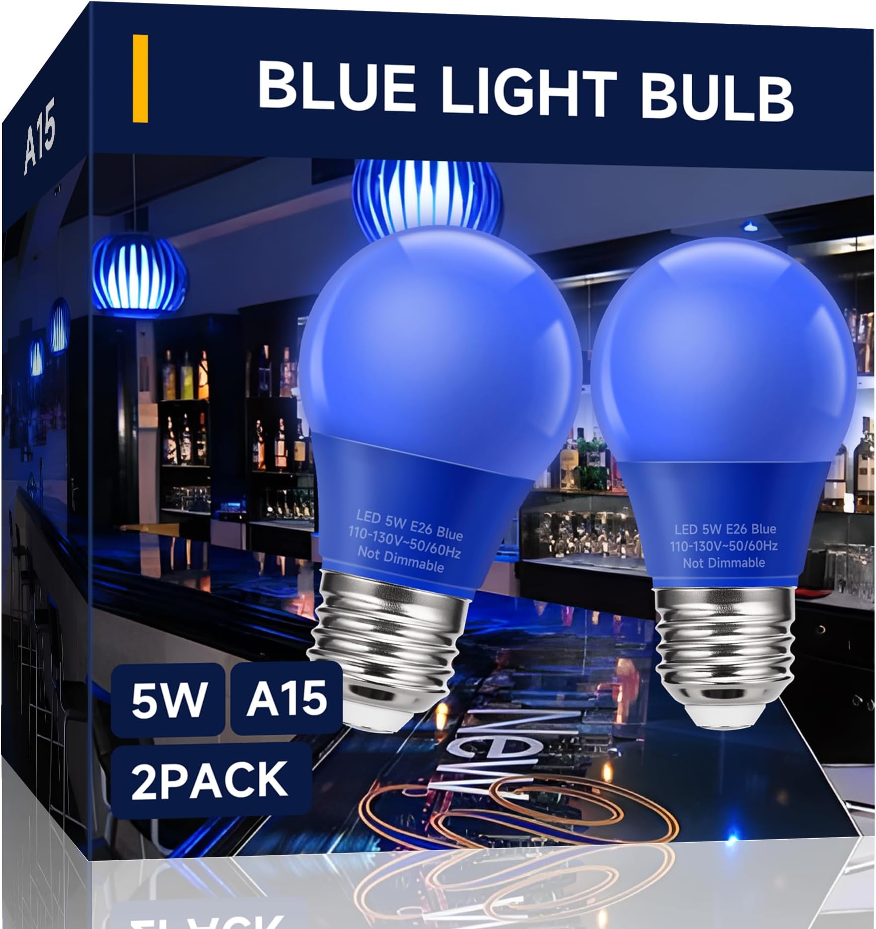 8W A19 Medium Base Non-Dimmable Blue LED Light Bulb - Amazon.com