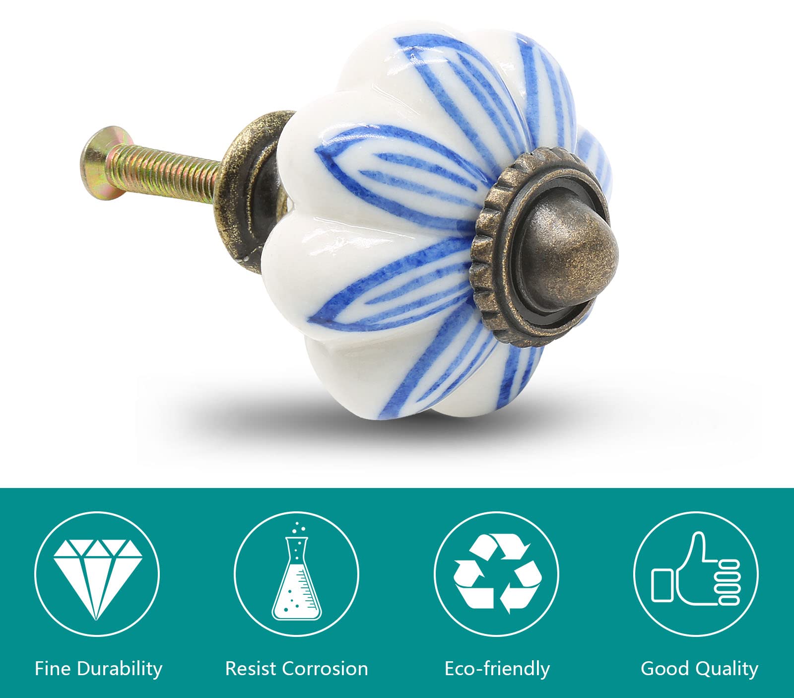 Snapklik.com : Seimneire 12pcs Ivory Pumpkin Knobs, Vintage Ceramic Cabinet Knobs, Dresser Knobs ...