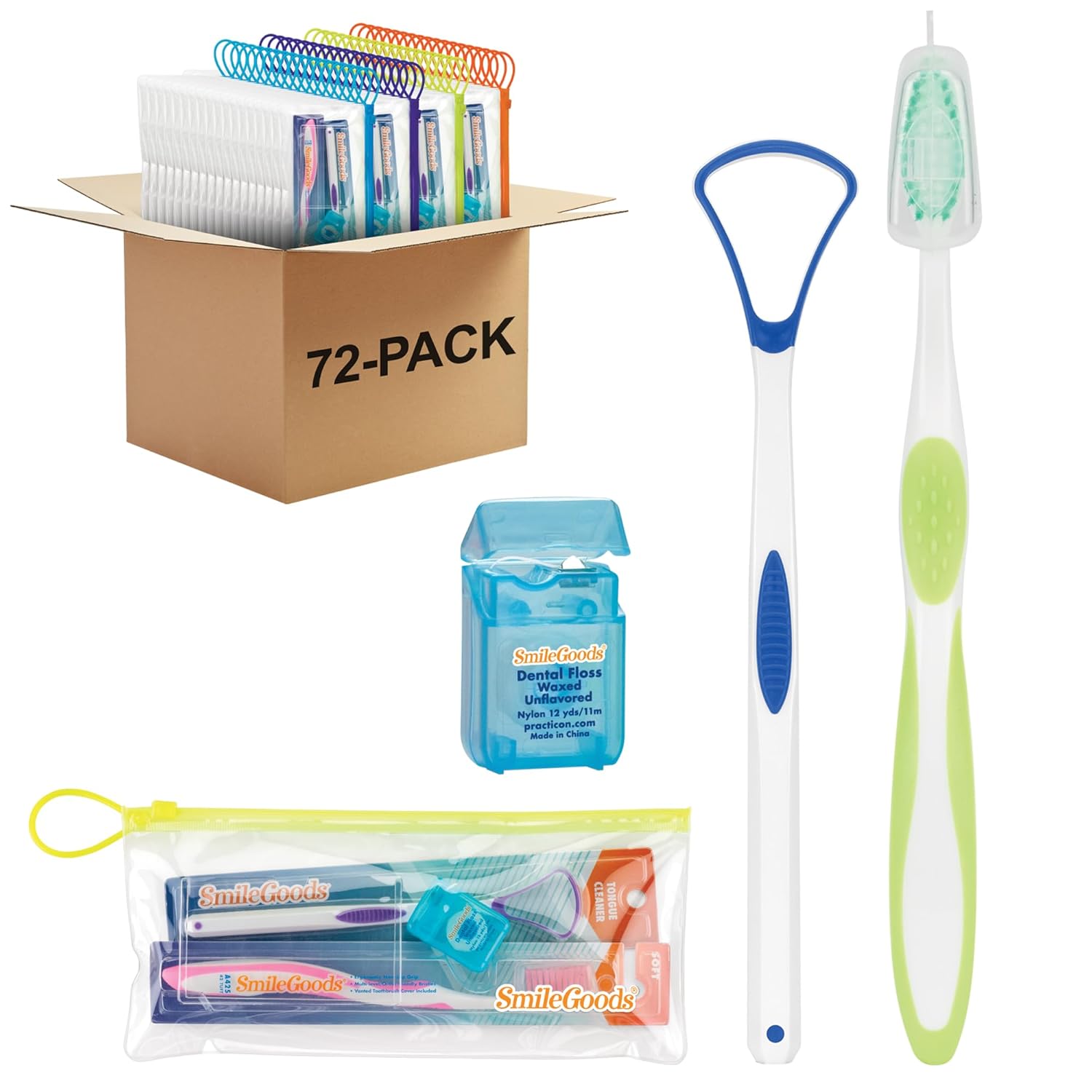 Amazon.com: SmileGoods Adult Hygiene Dental Care Kit with Toothbrush ...