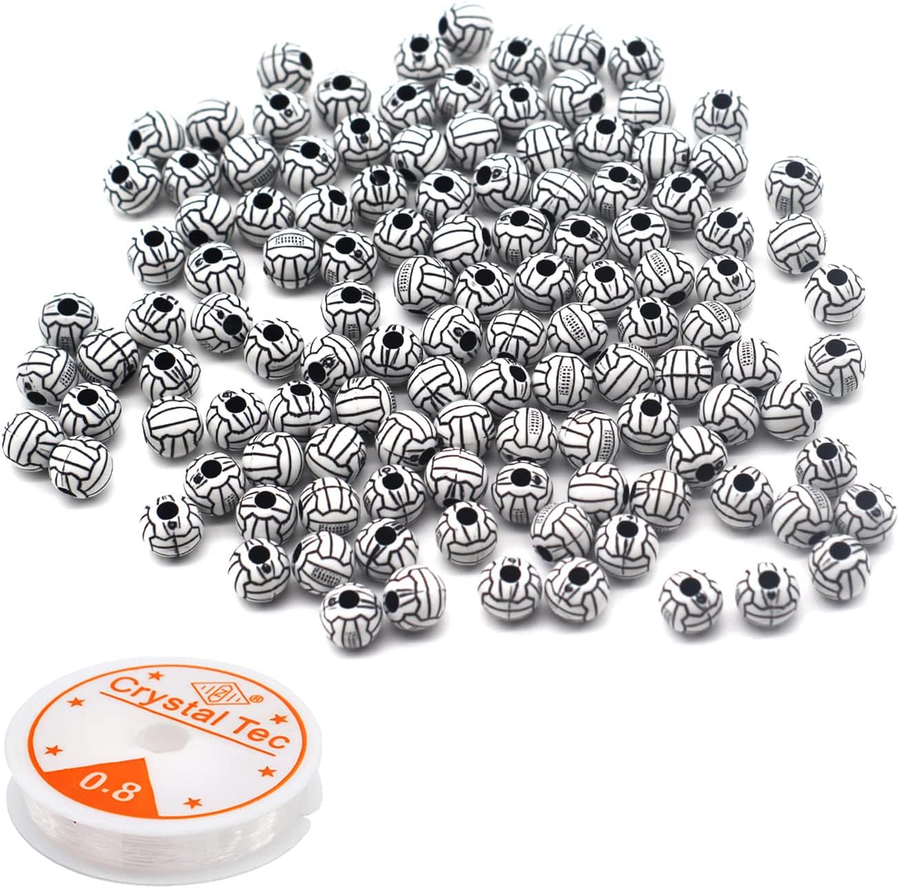 Amazon.com: 120 Pieces Soccer Ball Beads Acrylic Sports Beads with Big ...