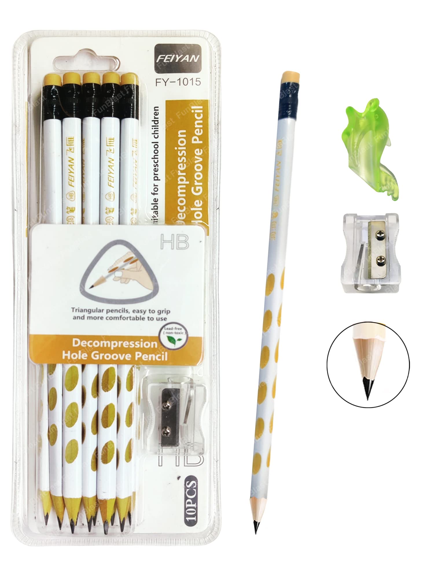 FunBlast Groove Pencils - Pack Of 10 Pencils with Sharpener & pencil ...
