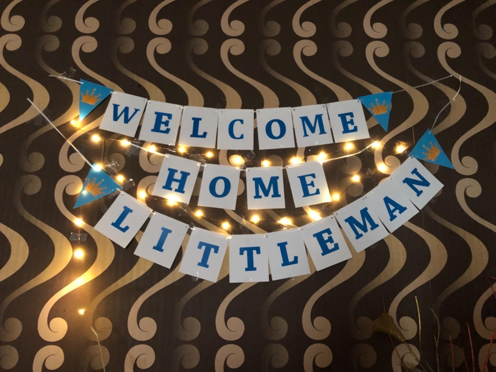 Party Propz Welcome Home Little Man Banner (Cardstock) - Welcome Home ...