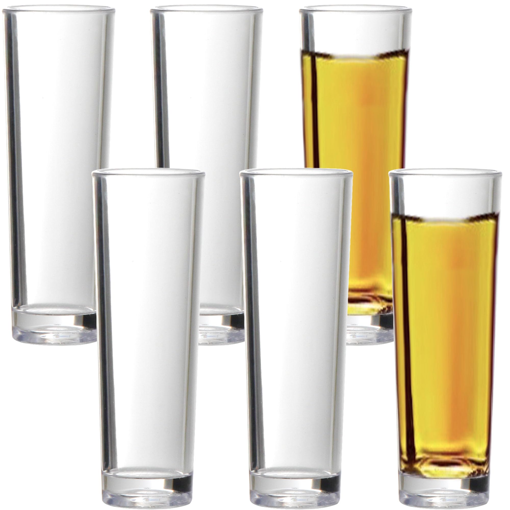 Youngever 6 Pack Plastic Shot Glass Set, Plastic Shot Cups, Clear Shot ...