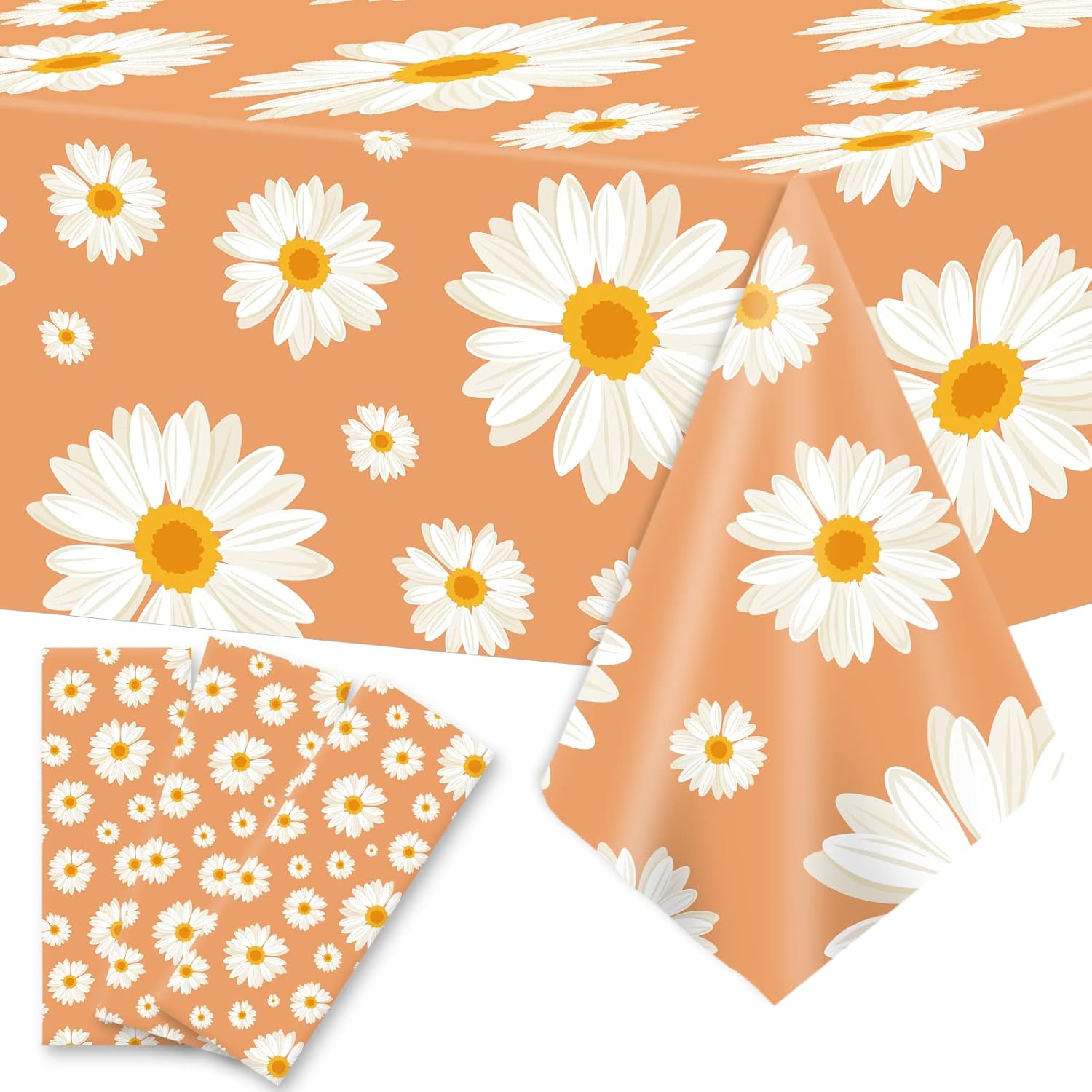 Amazon.com: gisgfim 3pcs Daisy Tablecloth Daisy Flower Party Tablecloth ...