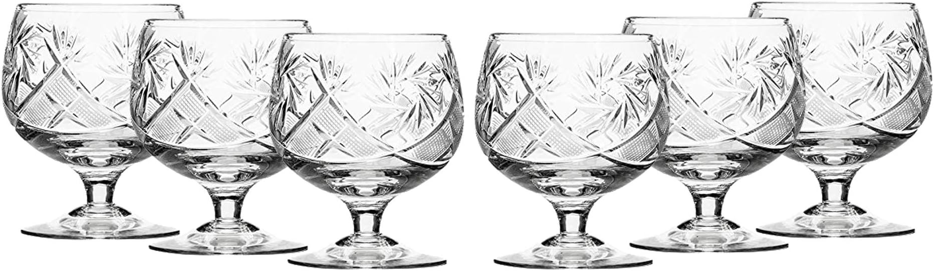 Amazon.com | Set of 2 Hand Made Vintage Crystal Glasses, Brandy ...