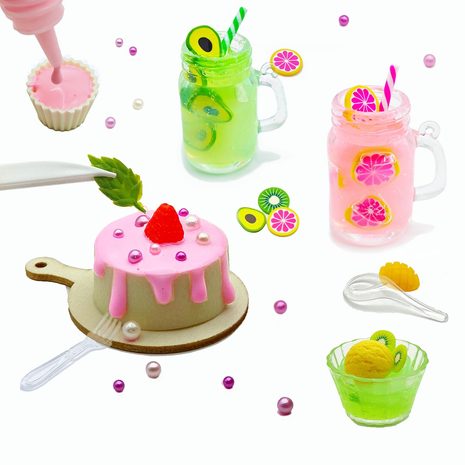 Amazon.com: DIY Mini Food Play Toy Making Material Kit Simulation Cream ...