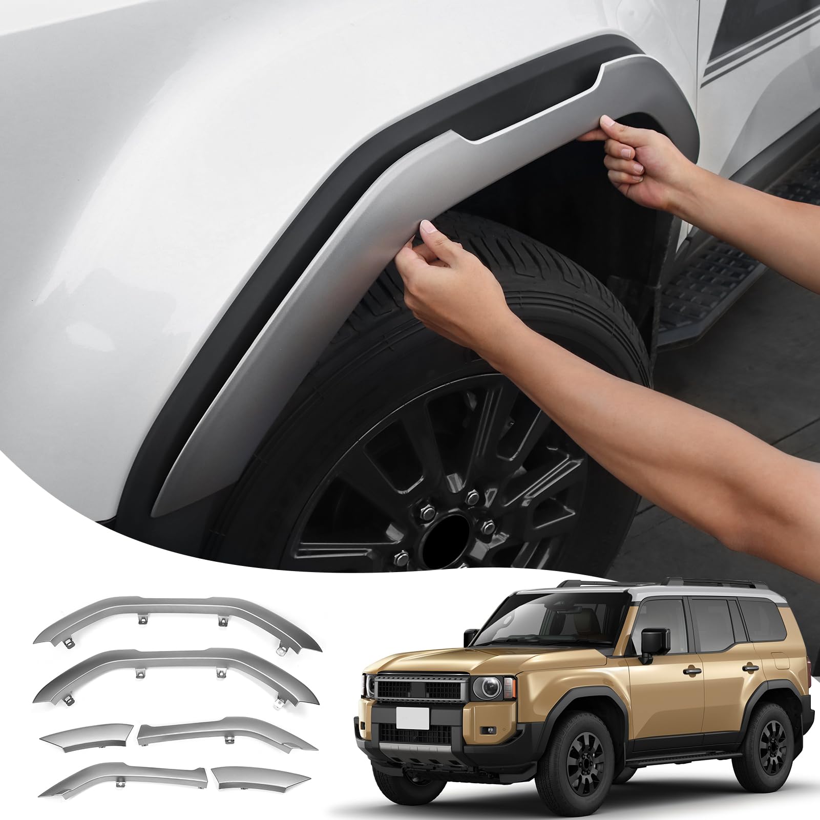 Amazon.com: 6 Pcs 3D Wheel Brow Decoration for 2024 2025 Toyota Land ...