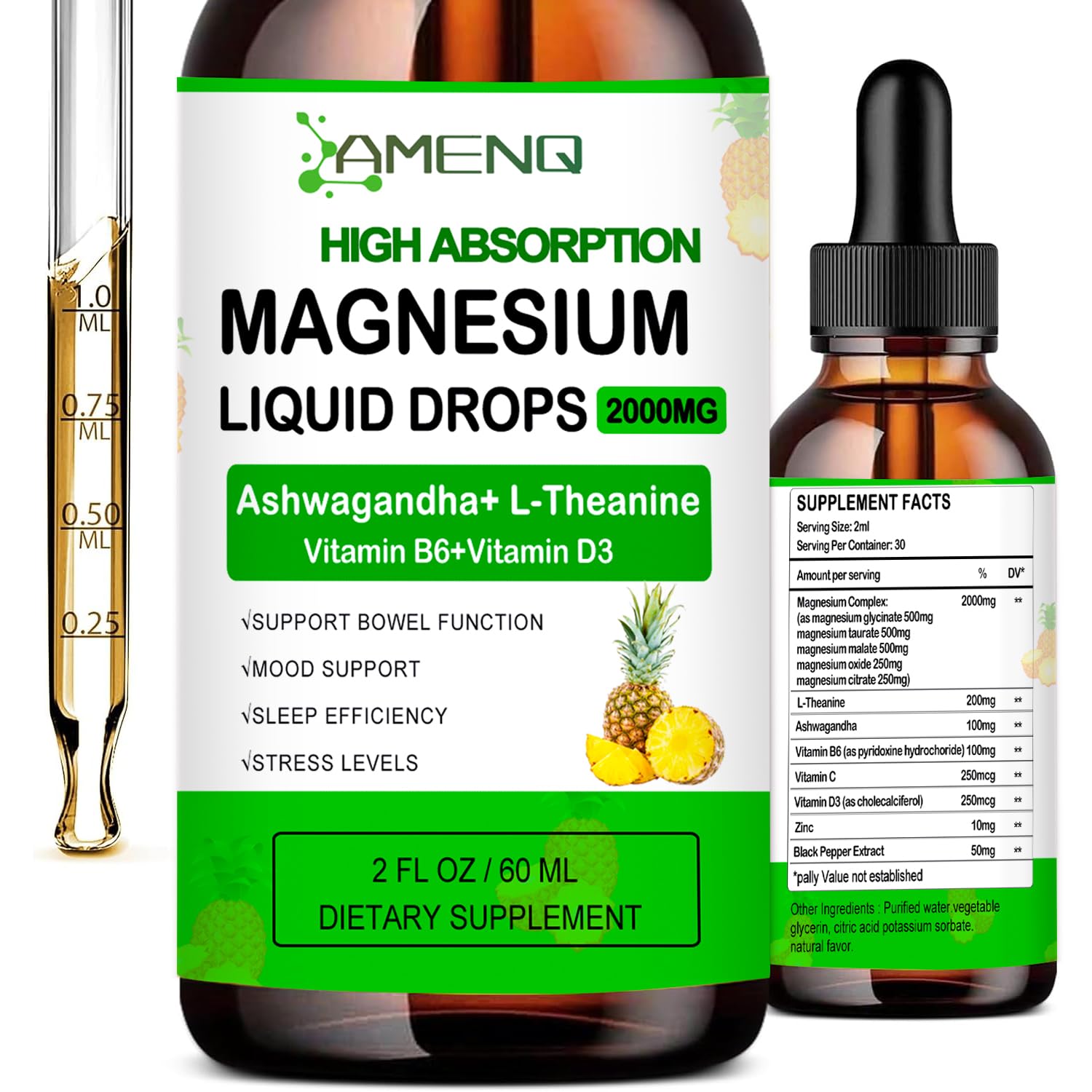 Liquid Magnesium Supplement Organic 5 In 1 Magnesium Complex Drops ...