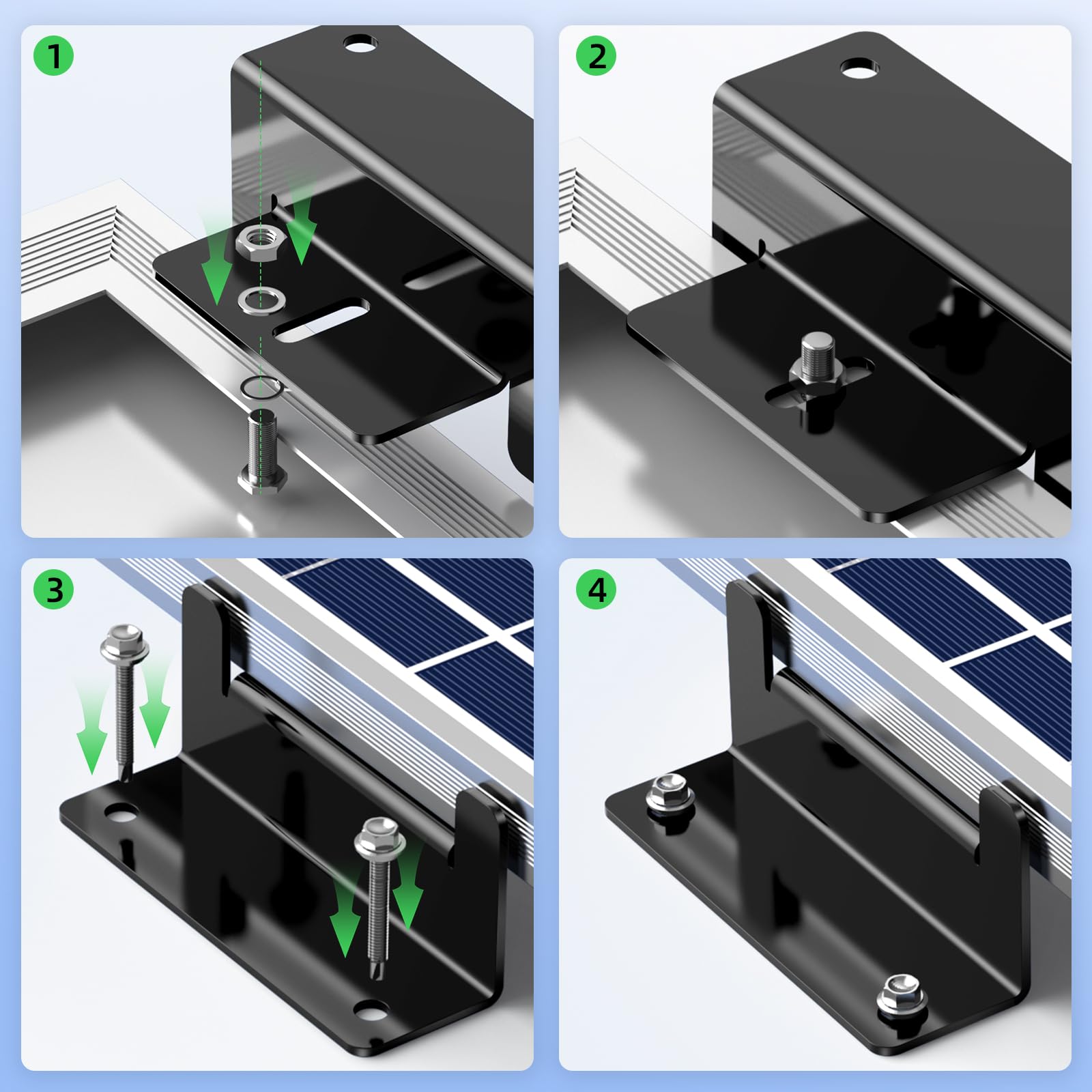 Snapklik.com : 8 Units Solar Panel Mounting Z Bracket, Lightweight Anti ...