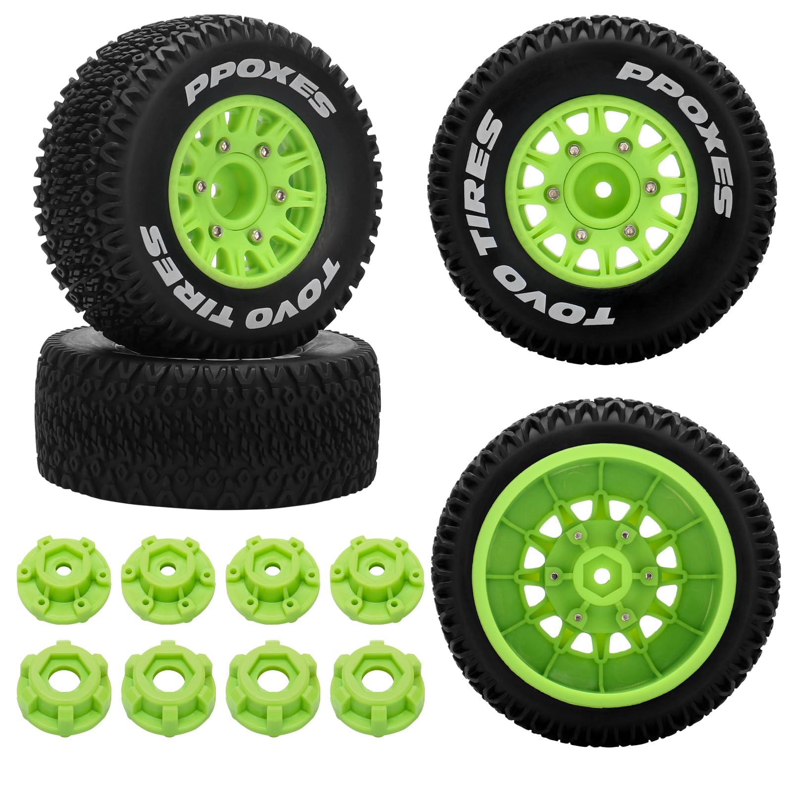 Amazon.com: 12mm/14mm Hex RC Wheels and Tires RC Truck Tires 1/10 Scale ...