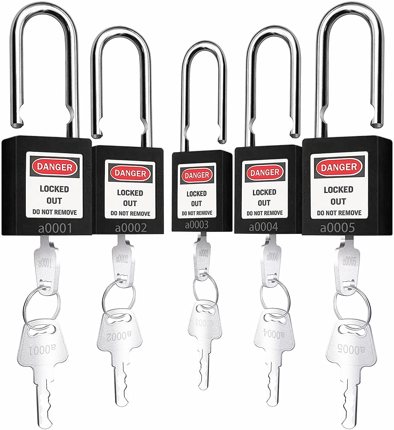 Buy Lockout Tagout Lock - 5 Loto Safety Padlocks for Lock Out Tag Out ...