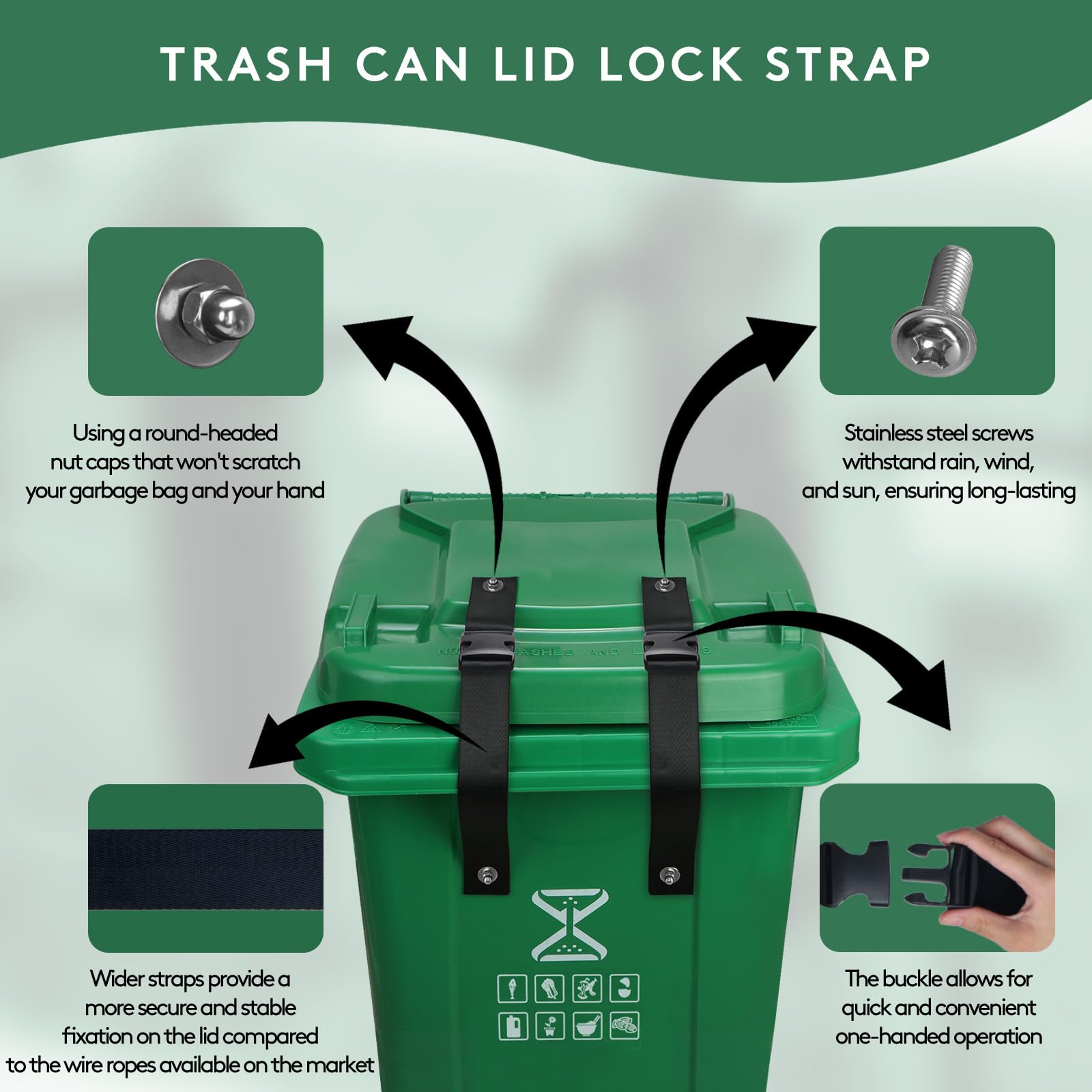 Raccoon Proof Garbage Can Outdoor Garbage Can With Lid 2 Pack Trash