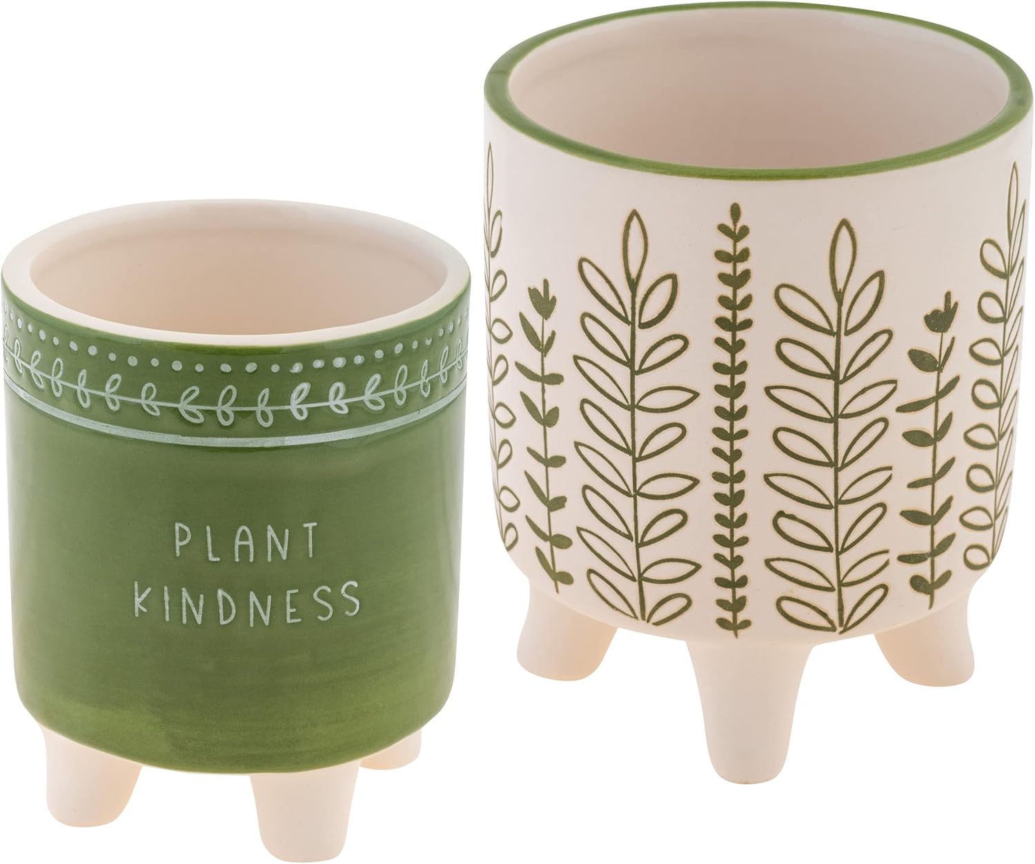 Amazon.com : Karma, Footed Ceramic Planter Set of 2, Modern Boho ...
