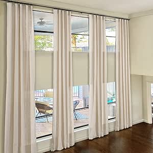 Amazon.com: ChadMade 144 Inches Long Linen Curtains, 2 Panels 52Wx144L ...