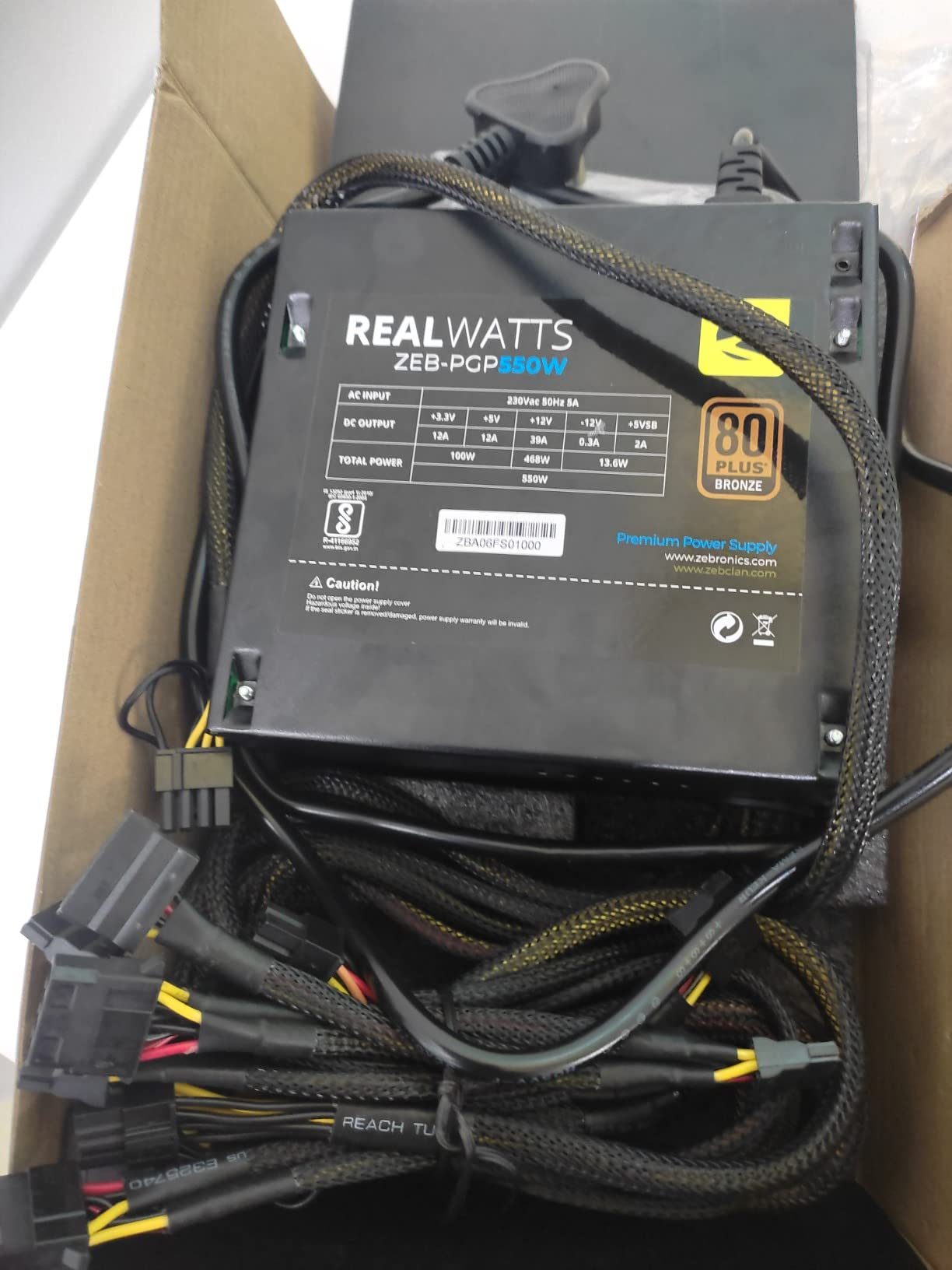 Amazon.in: Buy Zebronics ZEB-PGP550W 80+ Bronze Certified Premium Power ...