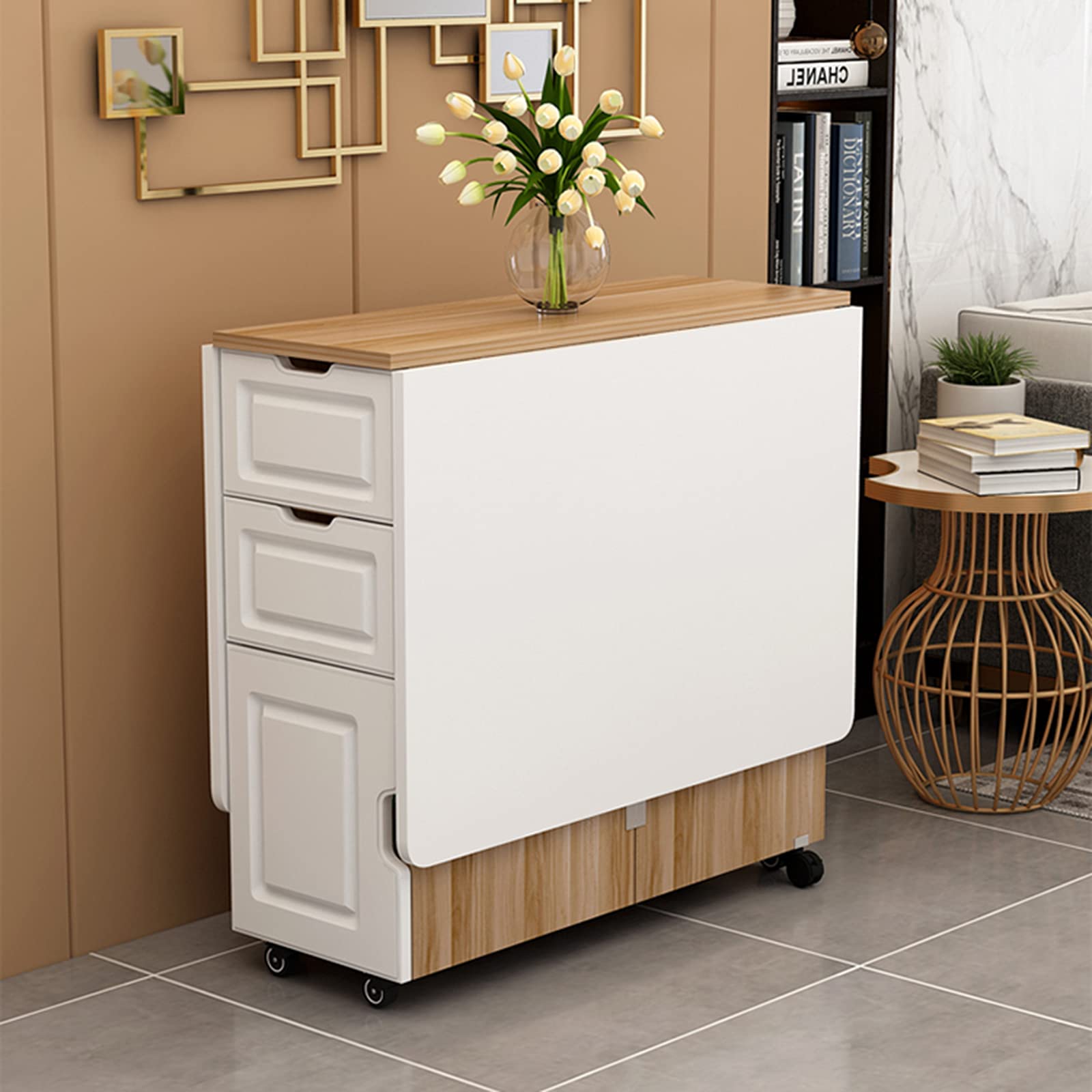 Kitchen Tables With Storage Drawers Shop HOMCOM Folding Dining Table