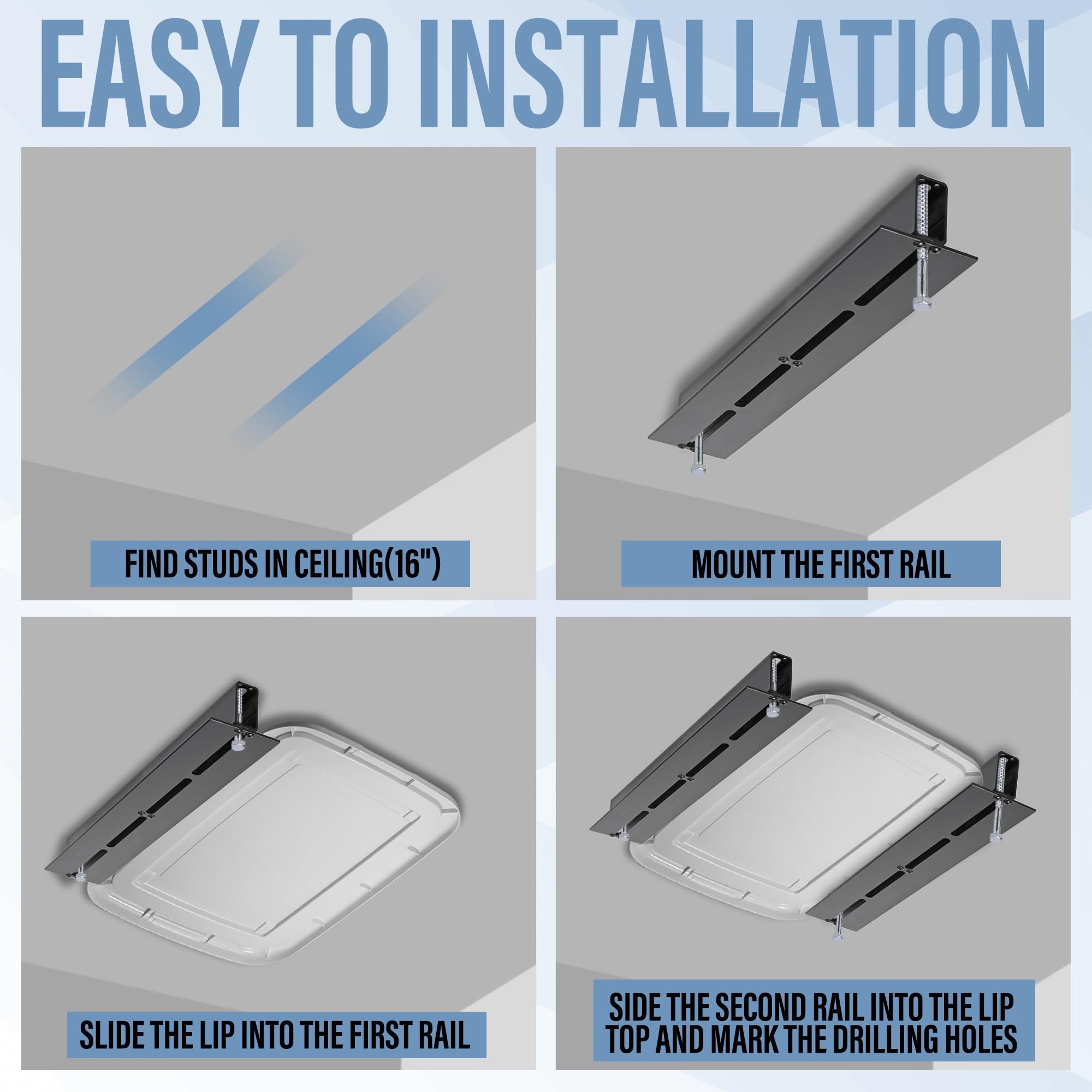 Snapklik.com : Heevir Over Head Garage Storage Rack, Ceiling Bin ...