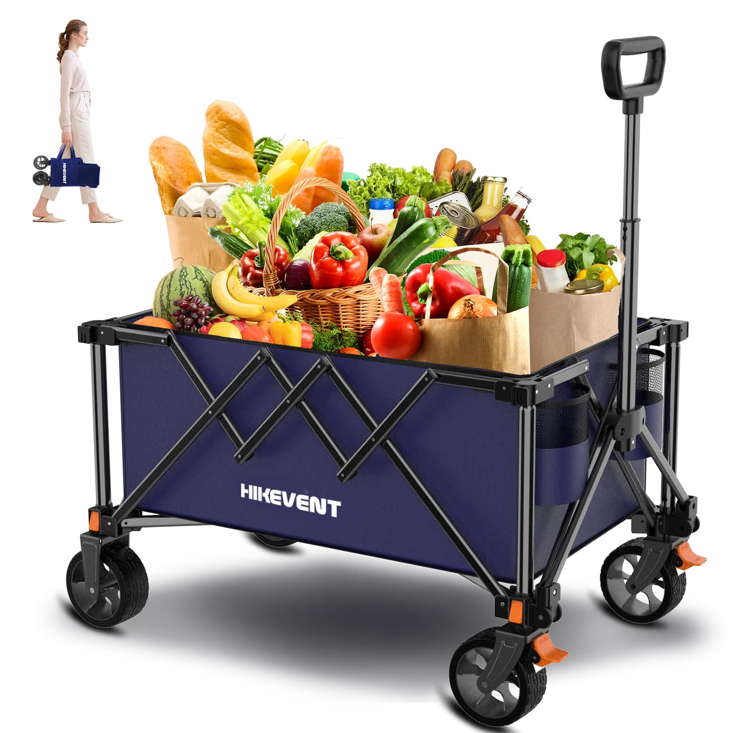Amazon.com: Hikevent Collapsible Lounge Wagon, Wagon Cart Heavy Duty ...