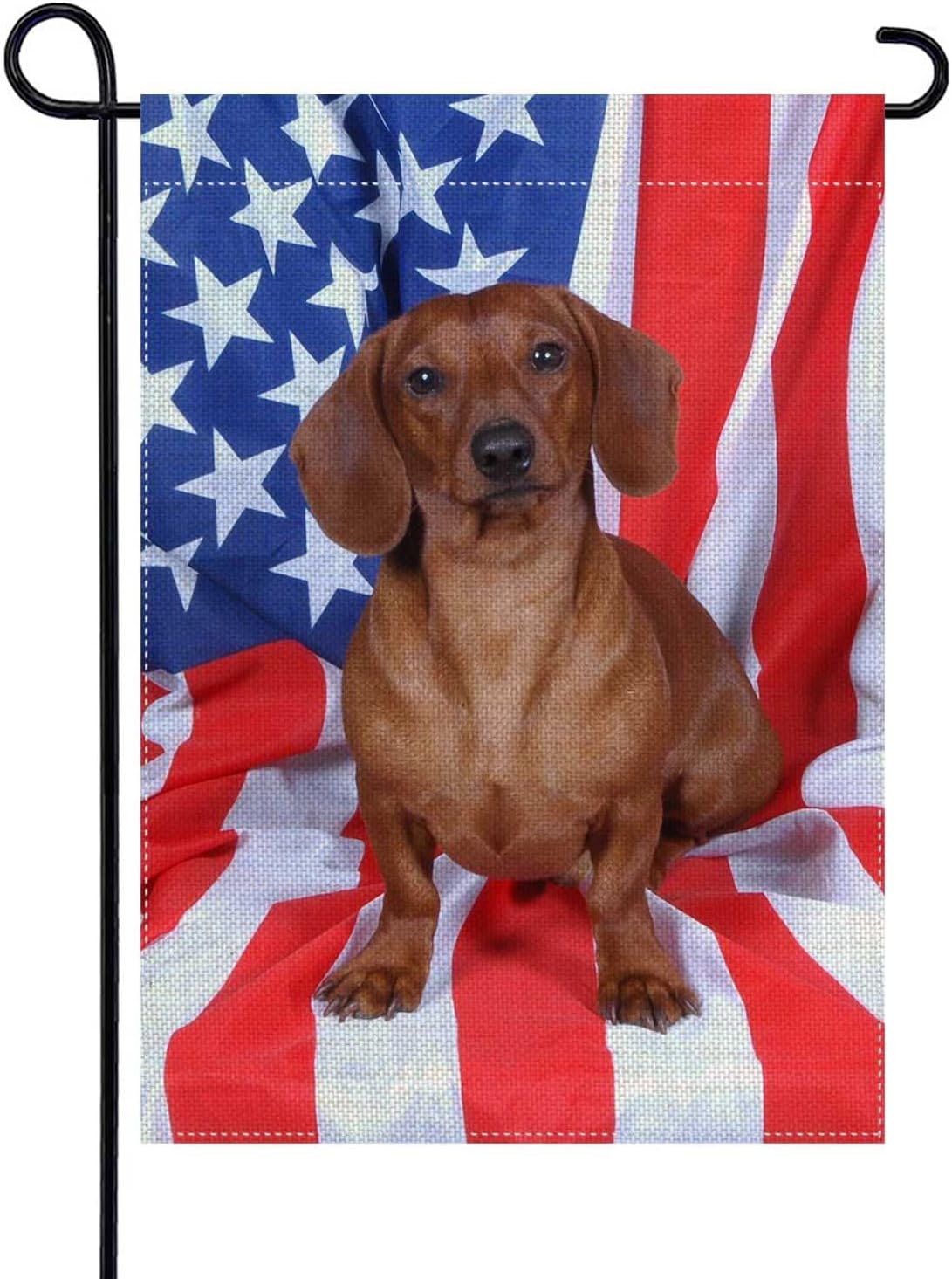 Amazon.com : Uanvaha dachshund dog Garden Flags 12.5X18 Double Sided ...