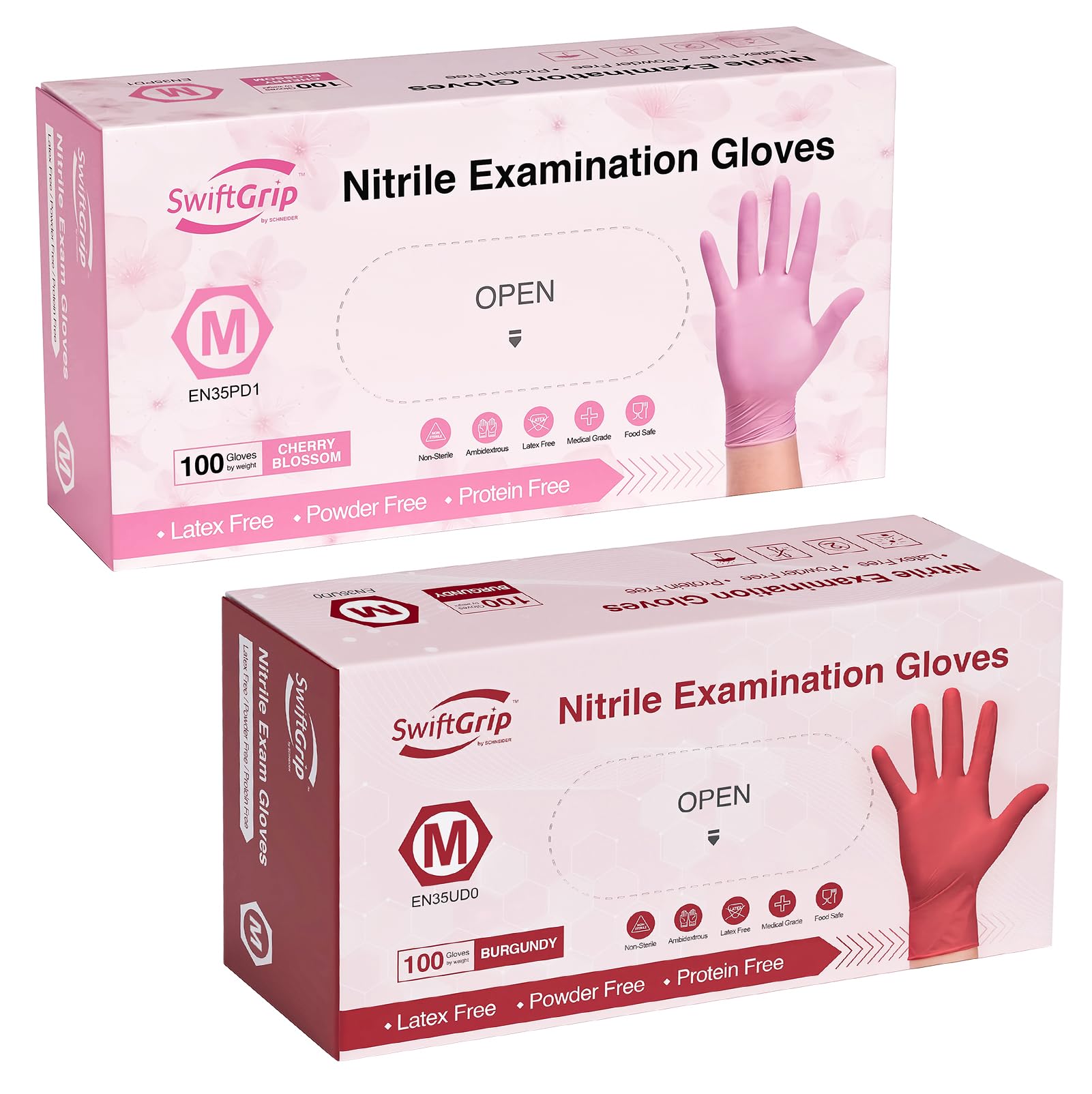 Amazon.com: SwiftGrip Disposable Nitrile Exam Gloves, 100-ct Box ...