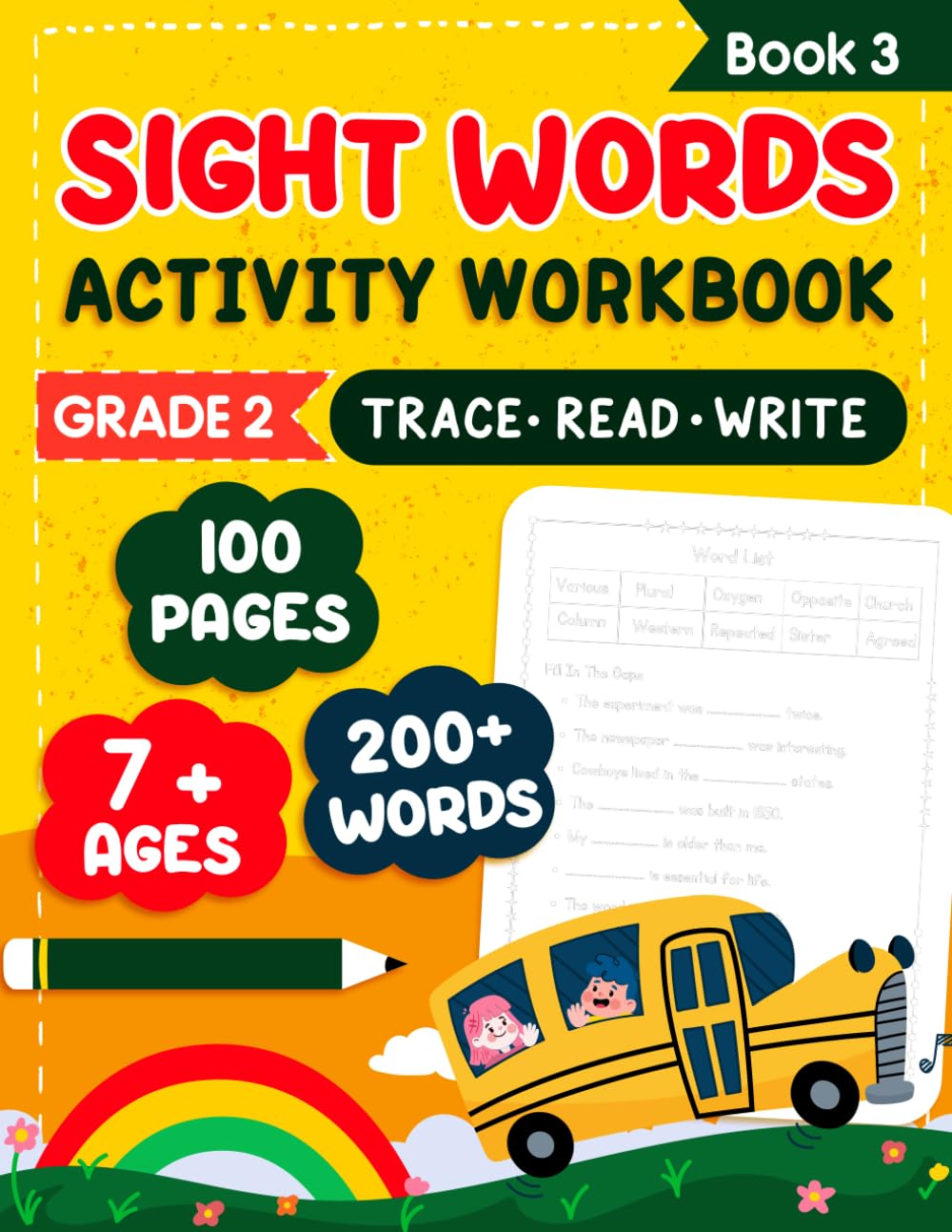 Sight Words Activity Workbook for Kids, Grade 2 Trace Read Write, 100 ...