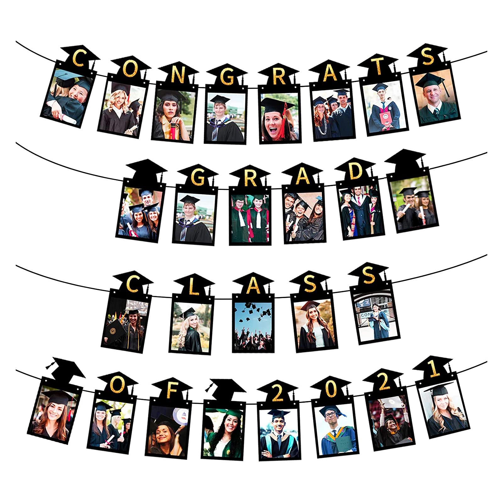 Buy 2021 Graduation Decorations 26PCS Hanging Graduation Photo Banners ...