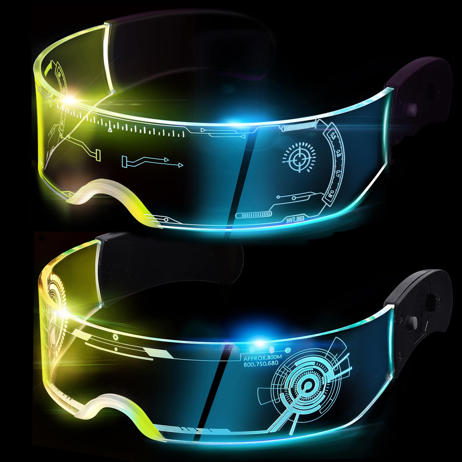 2 Pcs Led Visor Glasses Light Up 7 Colors 4 | Desertcart INDIA