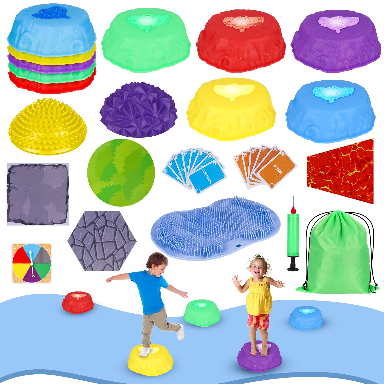 Amazon.com: IVENRXIU Stepping Stones for Kids, Light Up Stepping Stones ...