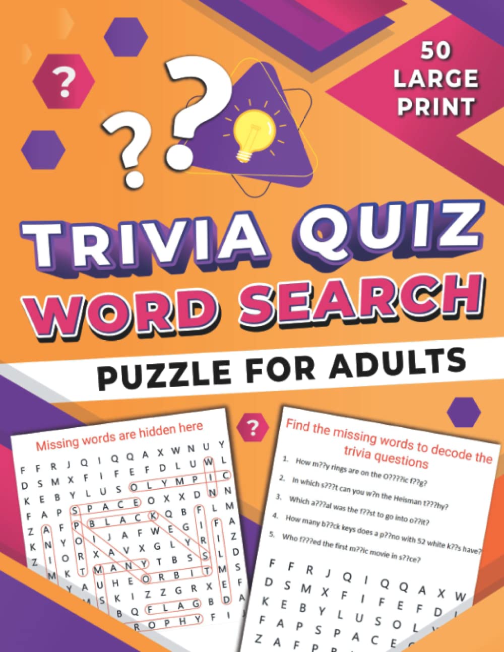 Trivia Quiz Word Search Puzzle for Adults: Entertaining and Challenging ...