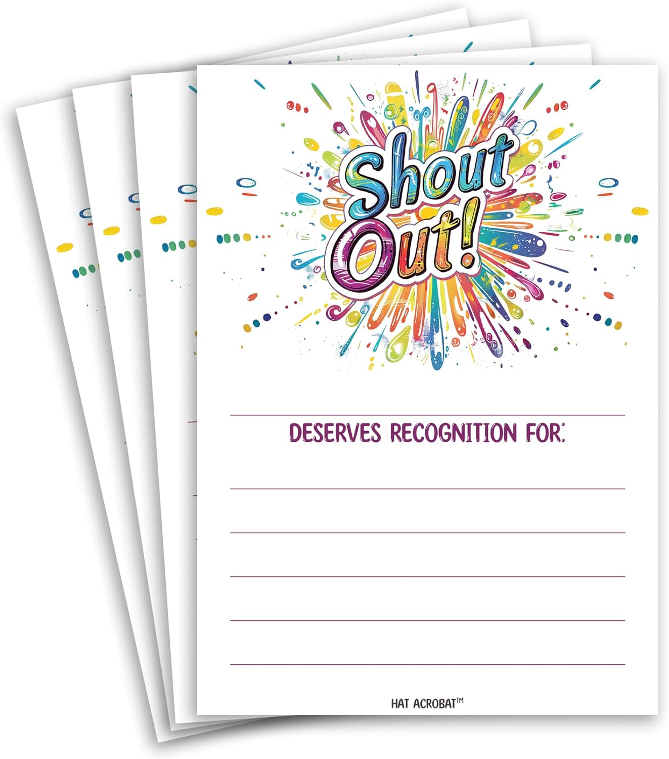 Amazon.com : Hat Acrobat 50 Shout Out Cards - Recognition Cards for ...