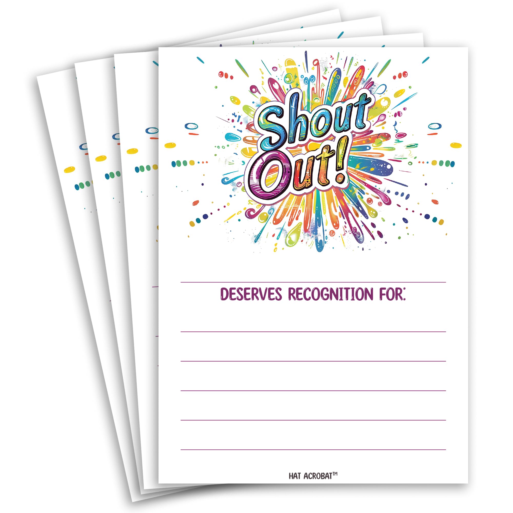 Amazon.com : Hat Acrobat 50 Shout Out Cards - Recognition Cards for ...