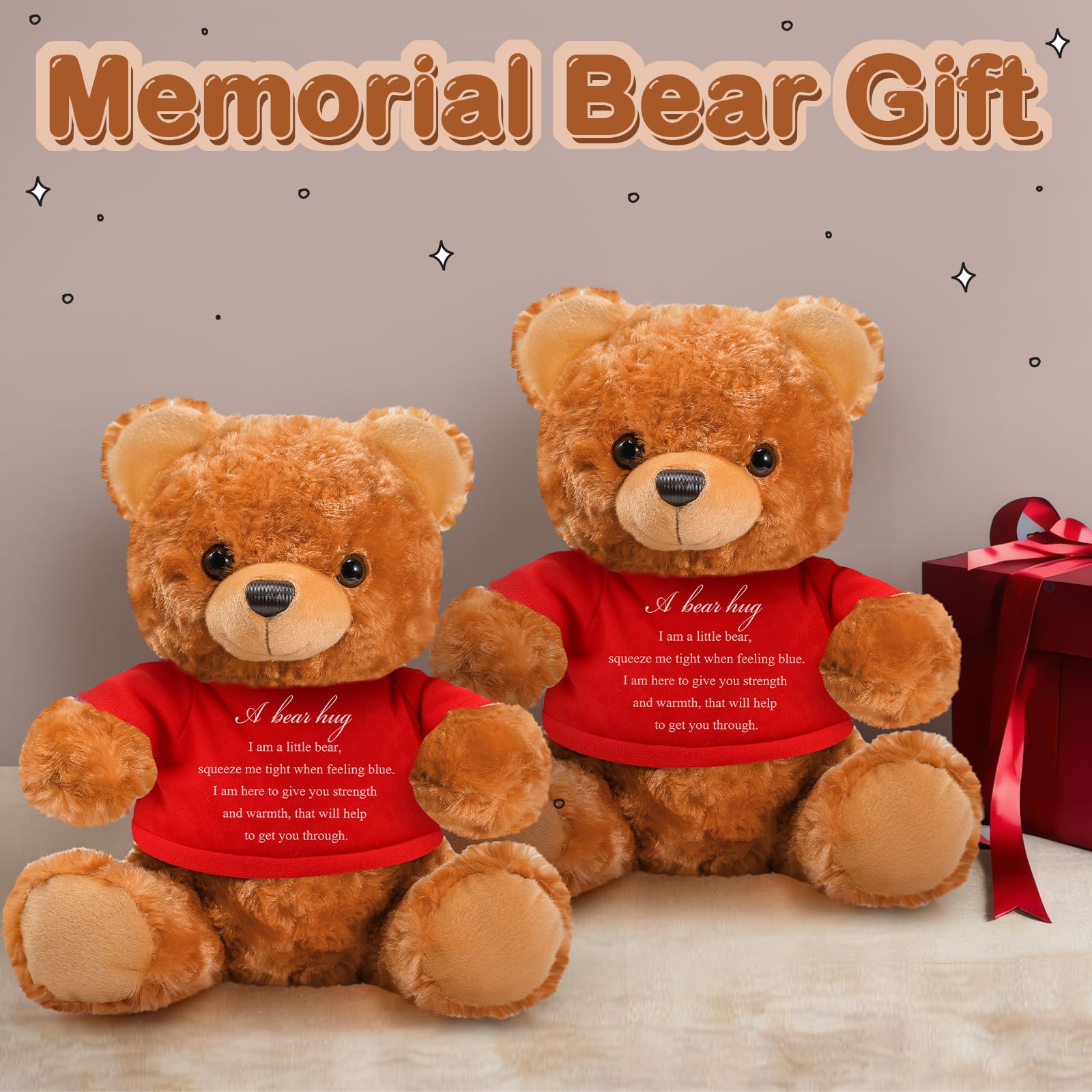 Snapklik.com : Meooeck 2 Pcs Bear Plush Stuffed Animal Sympathy Gifts ...