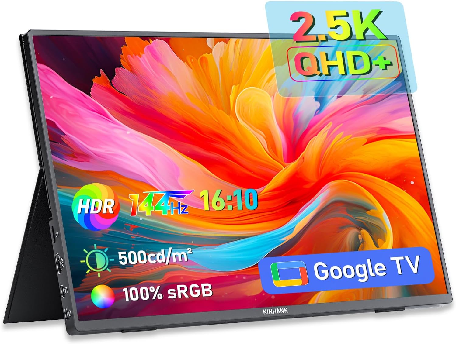 Amazon.com: 16'' 2.5K Portable Monitor, 144Hz 2560 * 1600P QHD Portable ...