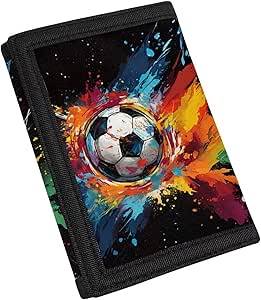 Amazon.com: Coldinair Soccer Pattern Trifold Kids Wallets for Boys Kids ...