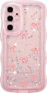 ZTOFERA Samsung Galaxy S24 Phone Case Wave Edges Glitter Star Bow Cute Girl Women Soft TPU ...