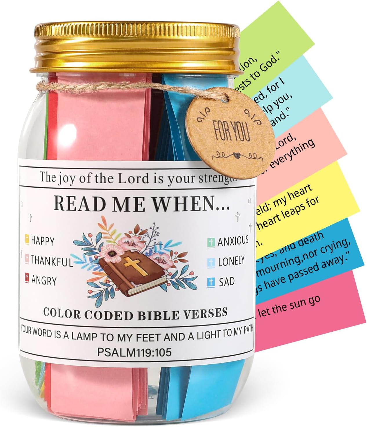 Amazon.com: Bible Verses in a Jar, Read Me When Bible Verses Jar, Bible ...