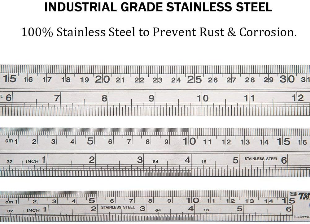 Dimensional Measurement Ruler Metal Straight Edge Ruler Stainless Steel ...