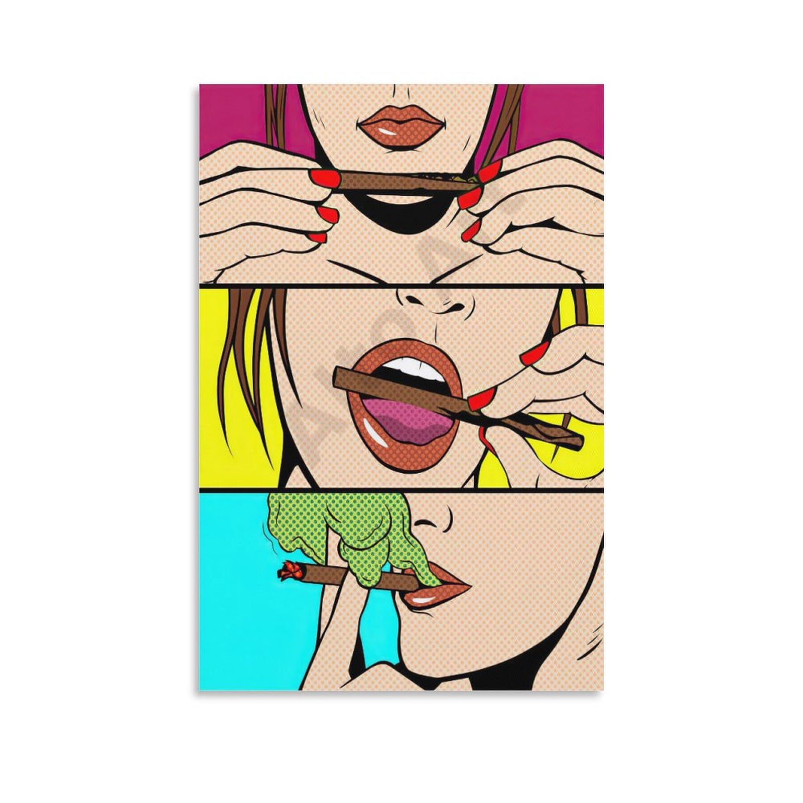 Amazon.com: Roll Lick Smoke Blunt Poster, Comics Pop Art Style ...
