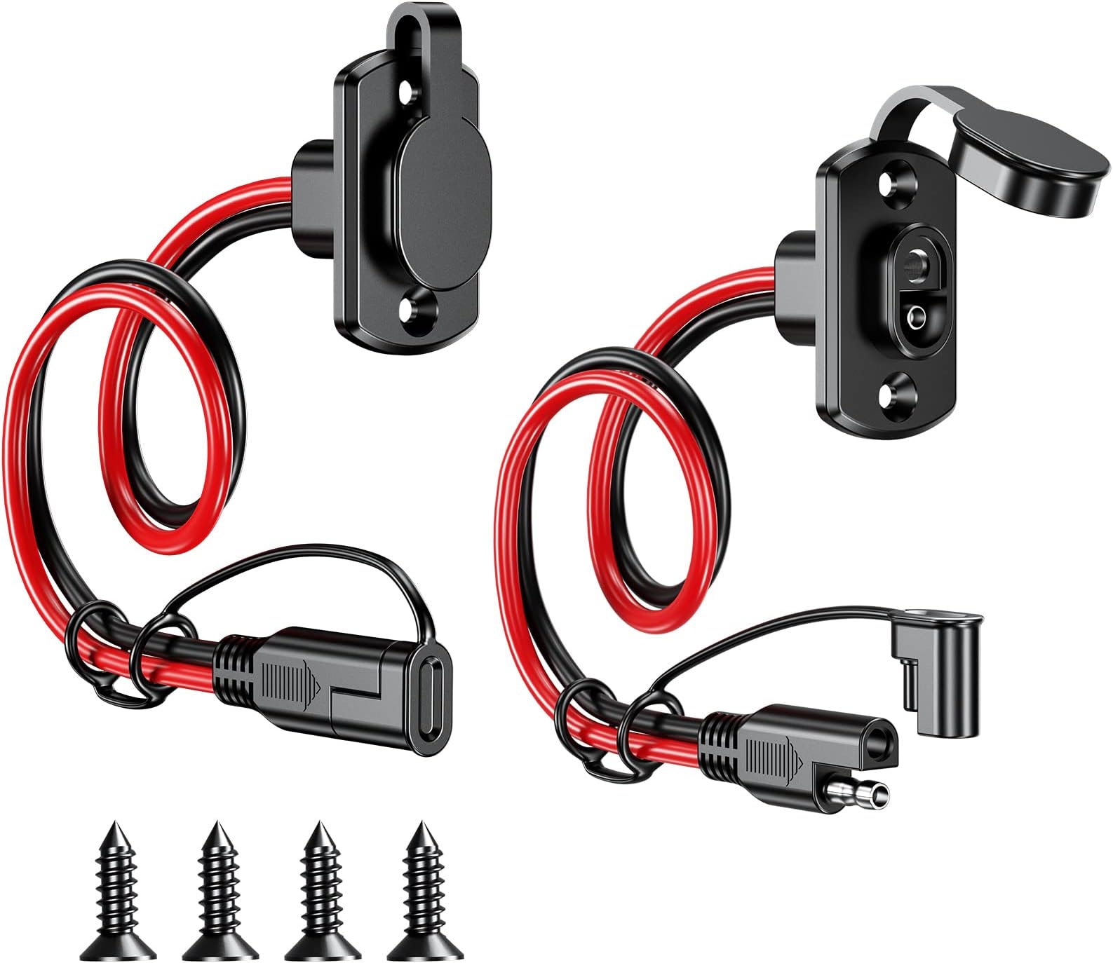 Amazon.com: SAE Panel Mount connector Socket with fuse Waterproof SAE ...