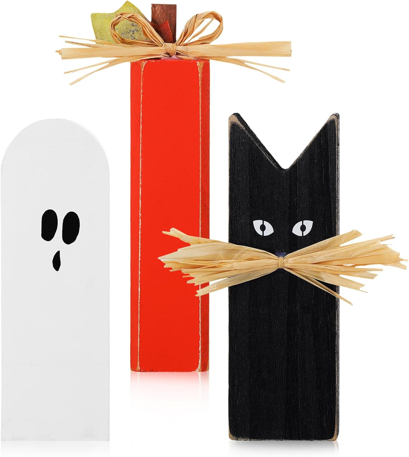 Amazon.com: FairySandy 3 Pcs Halloween Table Decor Farmhouse Wooden ...