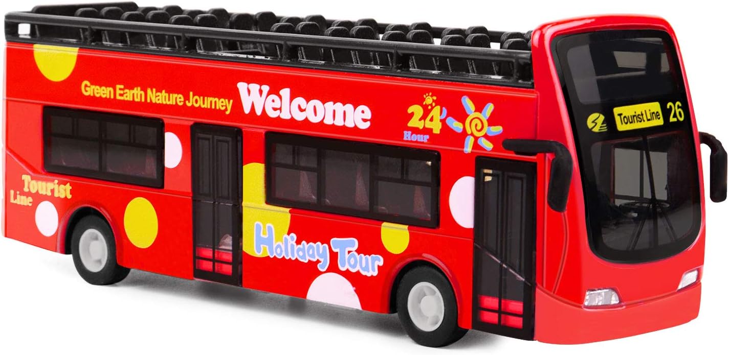 London Double Decker Red Bus Model (Pull Back & Go Action) Made of Die ...